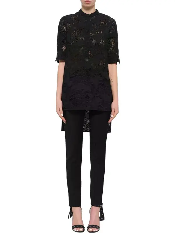 Neil Barrett Laser-cut High-low Shirt - Black