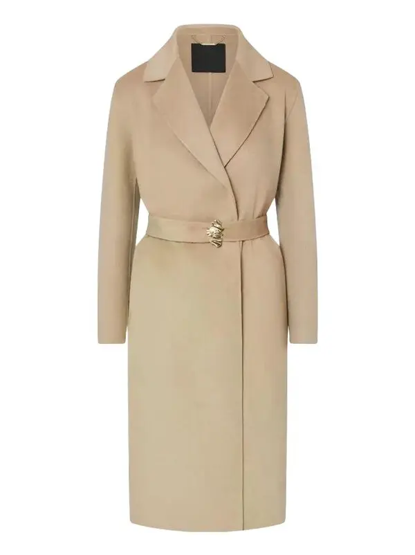 Liu Jo Long Coat With Jewel Embroidery - Neutrals