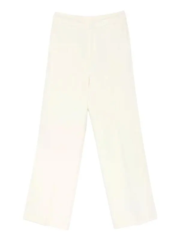 TWINSET Pressed Crease Wide-leg Trousers - Neutrals