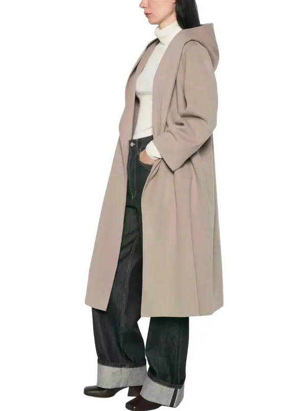 Max Mara Hooded Belted Coat - Neutrals
