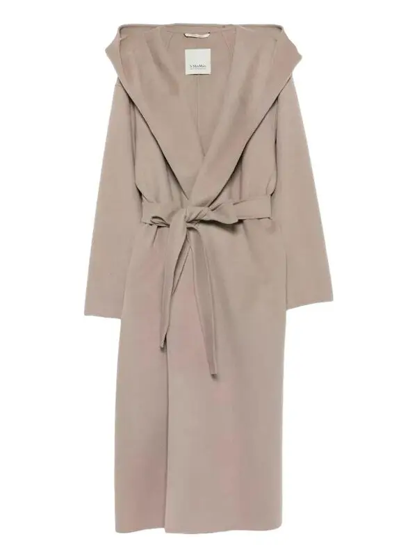 Max Mara Hooded Belted Coat - Neutrals