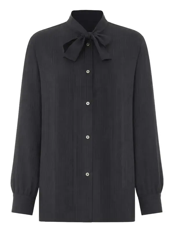 A.p.c. Tie Colar Striped Shirt - Blue