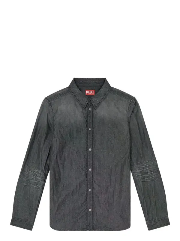 DIESEL® Shirt In Creased Denim - Grey