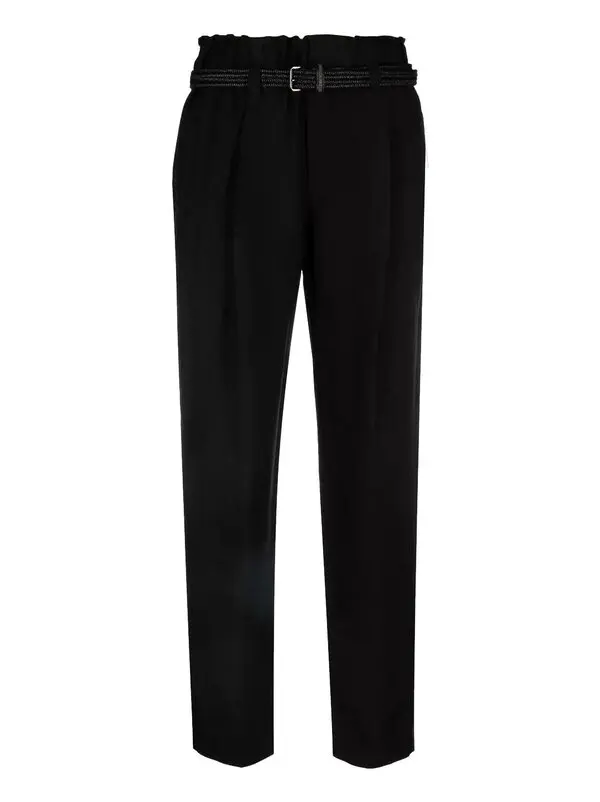 Brunello Cucinelli High-waist Cropped Trousers - Black