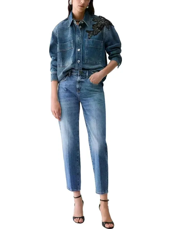 Liu Jo Boyfriend Jeans With Rips - Blue