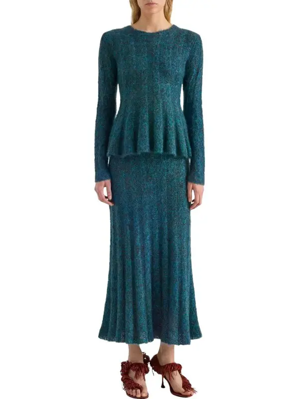 Proenza Schouler Joelle Skirt In Looped Mohair - Blue