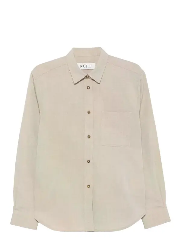 RÓHE Button-fastening Chest-pocket Shirt - Neutrals
