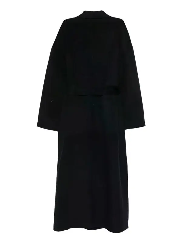 FRENKEN Belted Shawl-collar Coat - Black