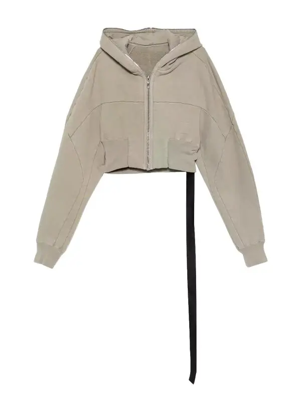 Rick Owens Cropped Zip-up Hoodie - Grey
