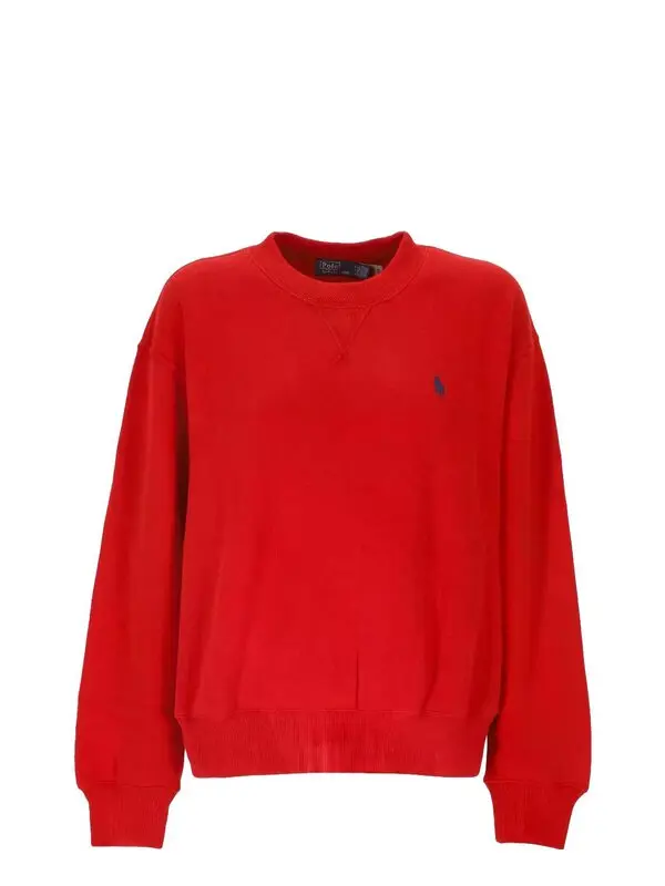 Polo Ralph Lauren Garment-washed Fleece Crewneck Sweatshirt - Red
