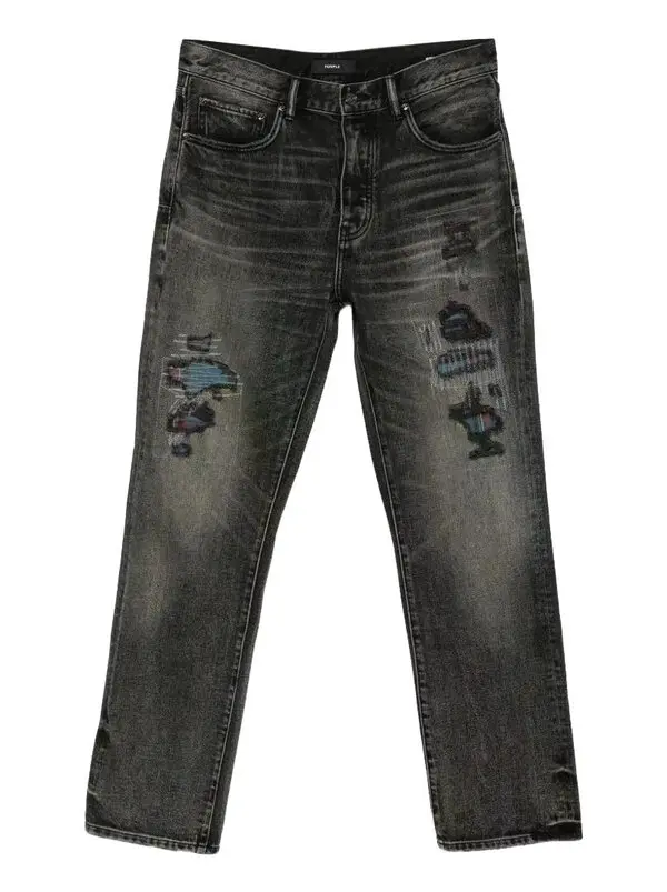 PURPLE BRAND Distressed Patchwork Jeans - Black