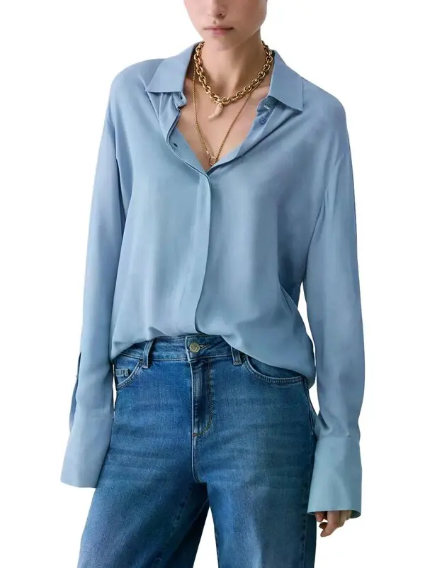 Liu Jo Crepe De Chine Shirt - Blue