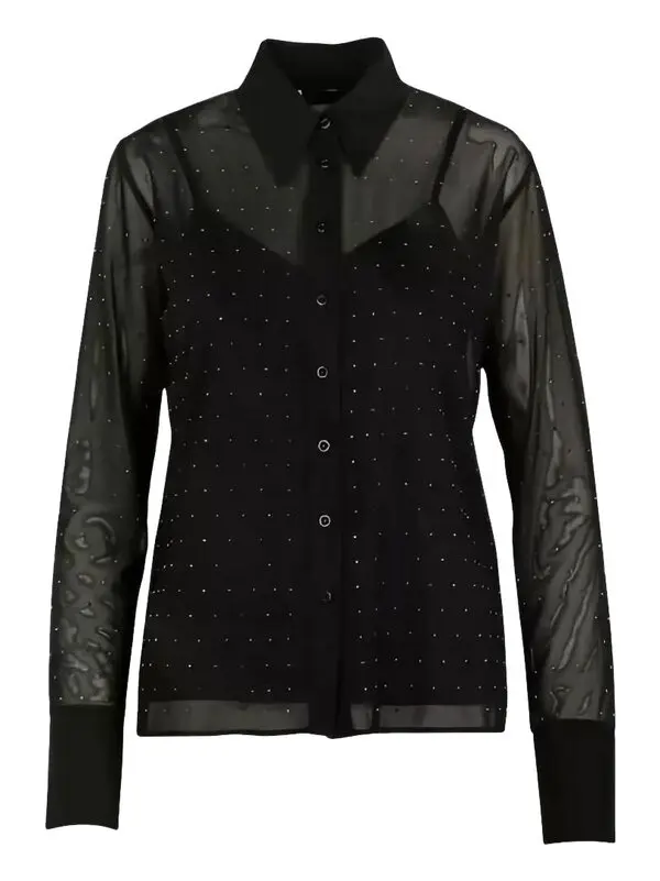 Liu Jo Tulle Shirt With Gemstones - Black