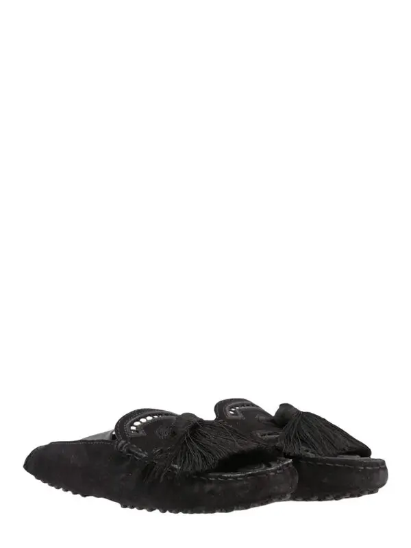 TOD'S Tassel Suede Loafers - Black