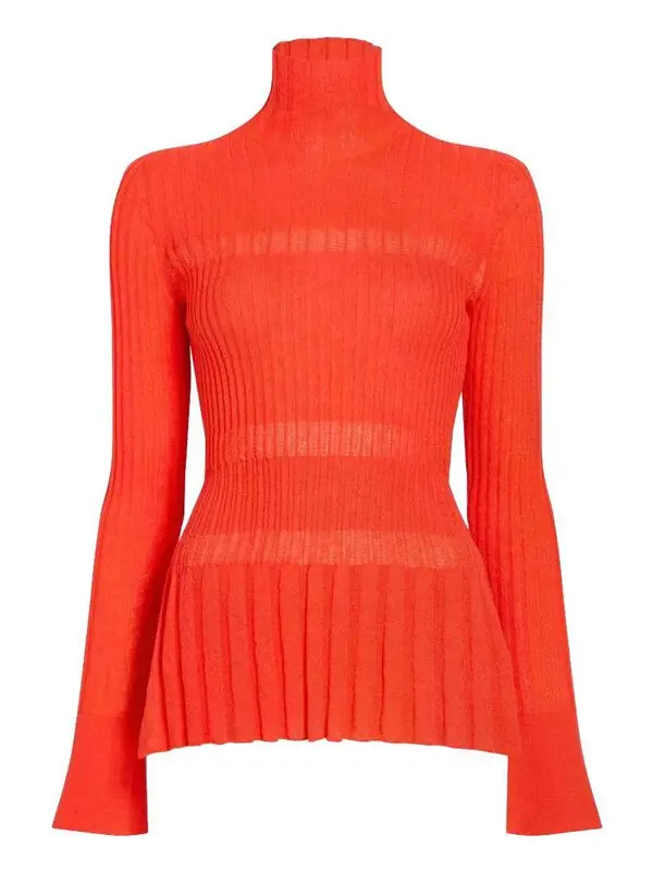 Proenza Schouler Rosario Top In Textured Merino Wool - Orange
