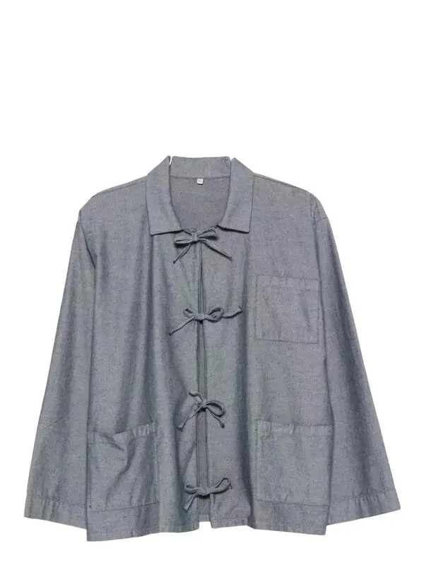 BASERANGE Liber Bow-fastening Shirt - Blue