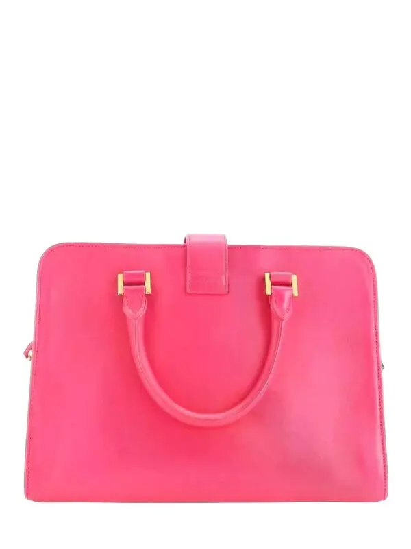 Saint Laurent Monogram Cabas Leather Small Satchel - Pink