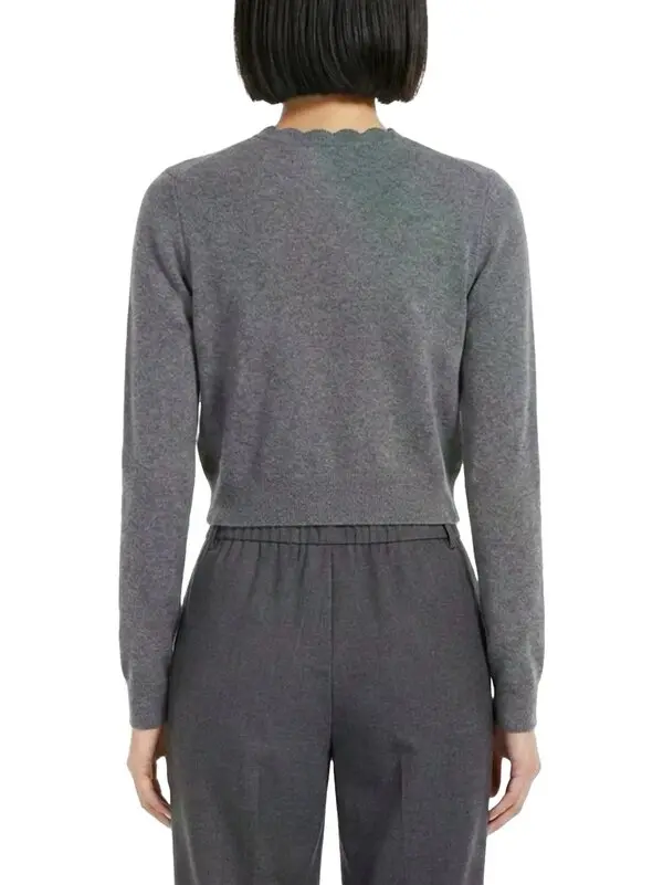 SELF-PORTRAIT Lace-flower Scalloped Cardigan - Grey