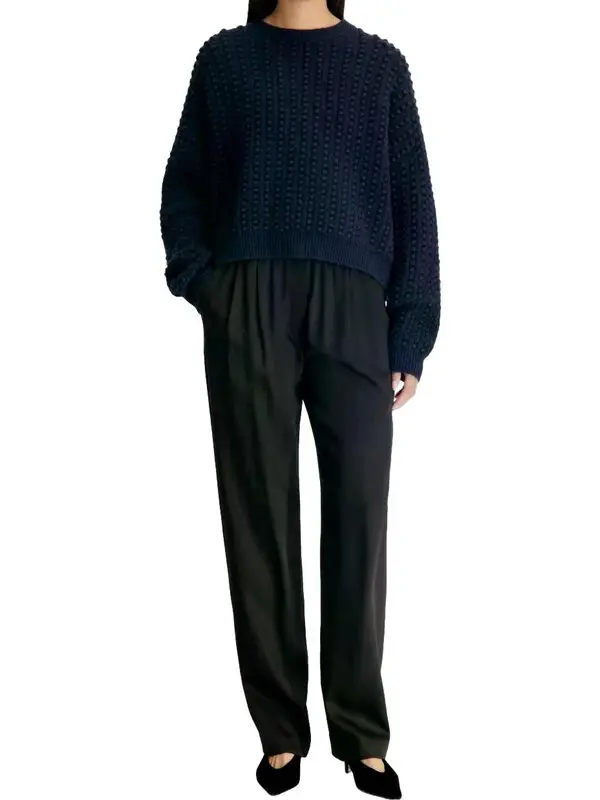 Loulou De Saison Rolf Bubble-stitch Cashmere Jumper - Blue