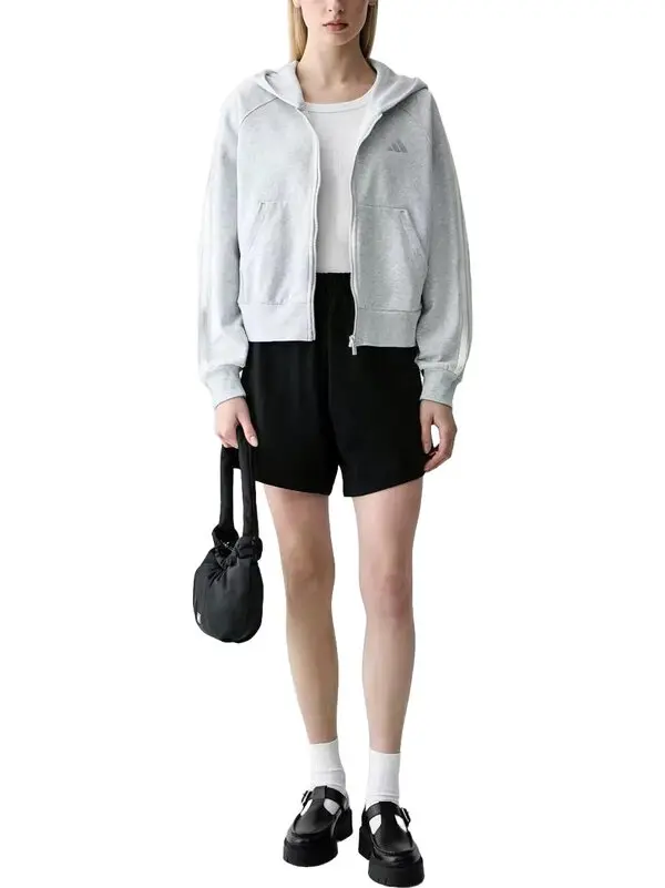 Adidas Embroidered Logo Zip-up Hoodie - Grey