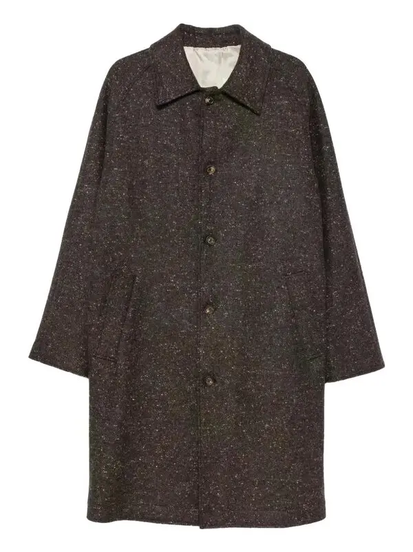 Eleventy Flecked Single-breasted Coat - Brown