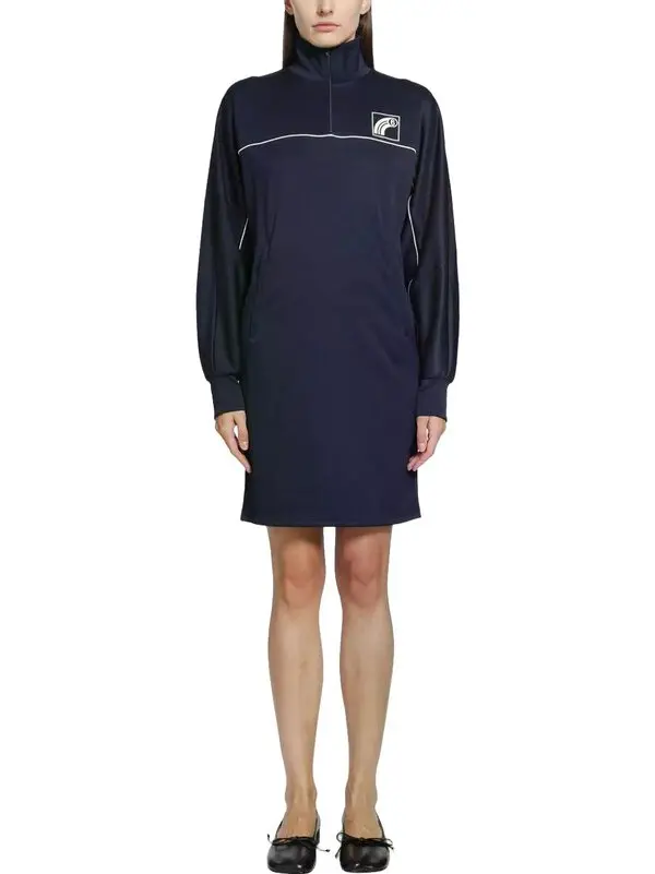 MAISON MARGIELA Piped Logo-print Mini Dress - Blue