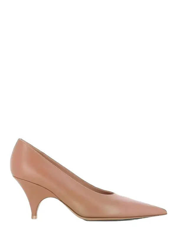 GIANVITO ROSSI Sofia Leather Pointed-toe Pumps - Neutrals