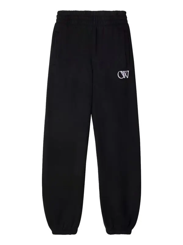 Off-White Logo-flocked Cotton Track Pants - White