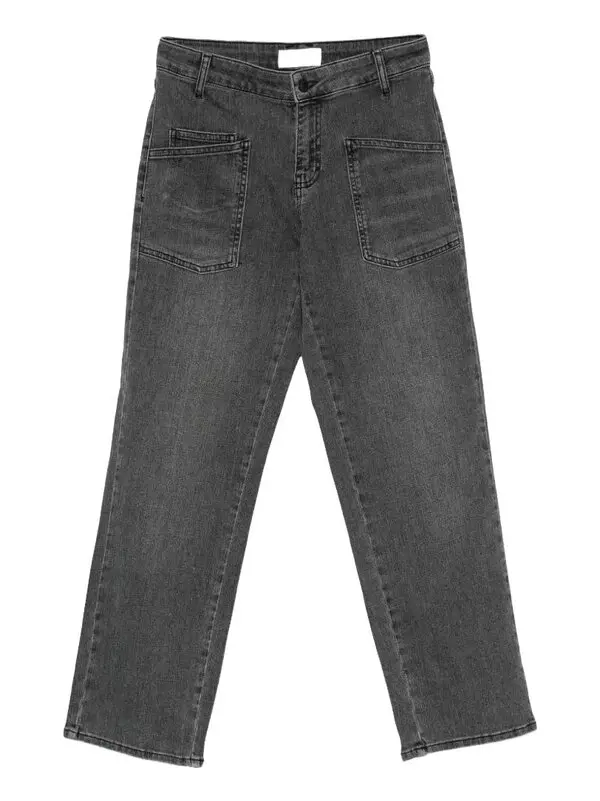 FIVE JEANS Patch-pocket Straight-leg Jeans - Grey