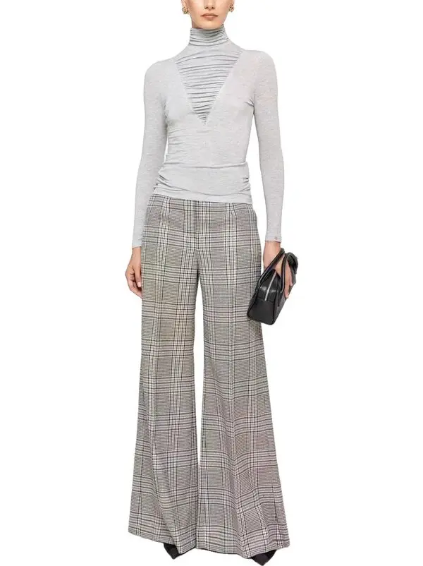 NISSA Lyocell Wool-blend Turtleneck Top - Grey