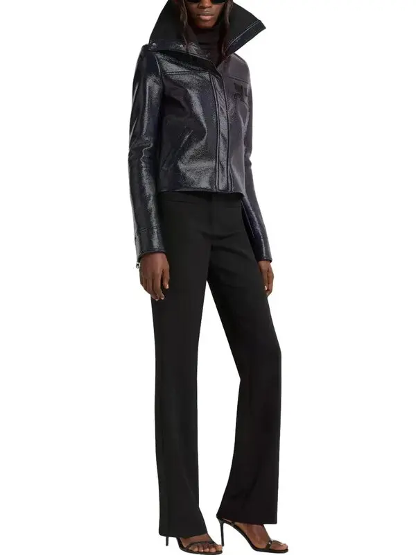 COURREGES High-collar Vinyl Jacket - Blue