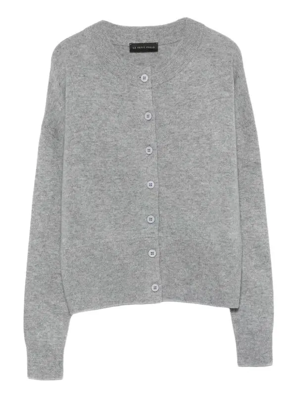 LE PETIT PULLE Button-up Crew-neck Cardigan - Grey