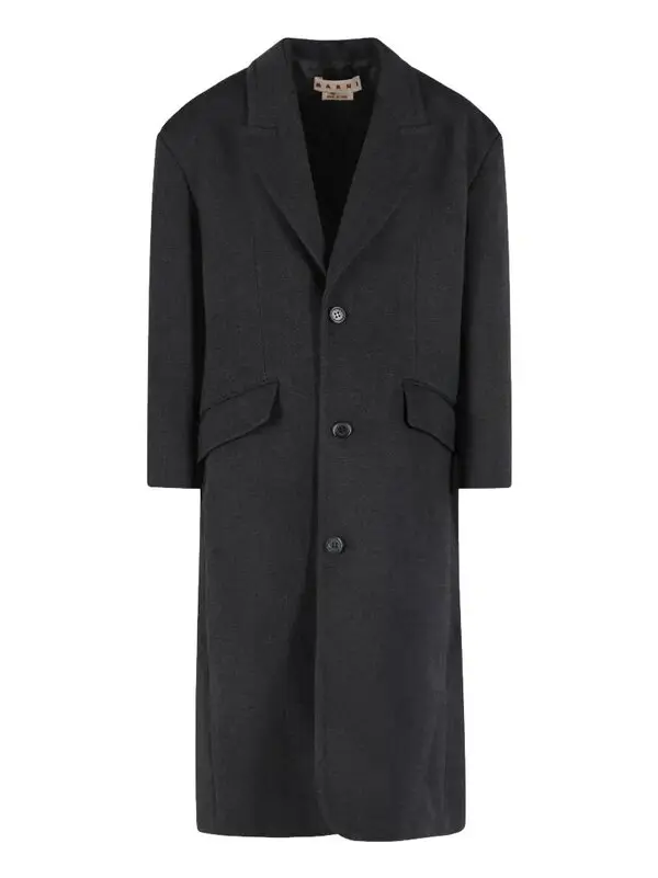 Marni Deep- Tweed Oversized Coat - Grey
