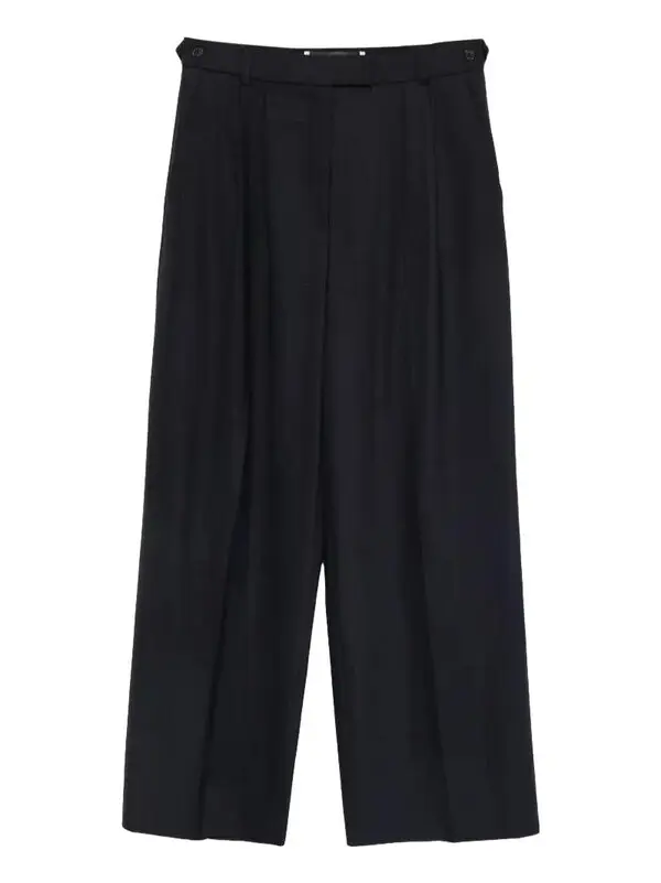 FRENKEN Pleated Wide-leg Trousers - Black