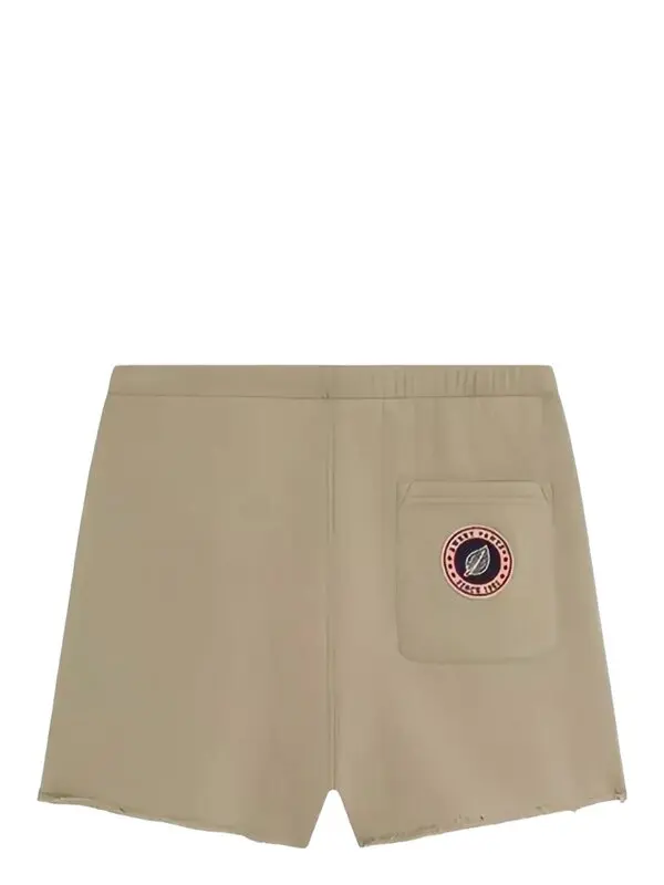 SWEET PANTS Logo-patch Raw-edge Shorts - Neutrals