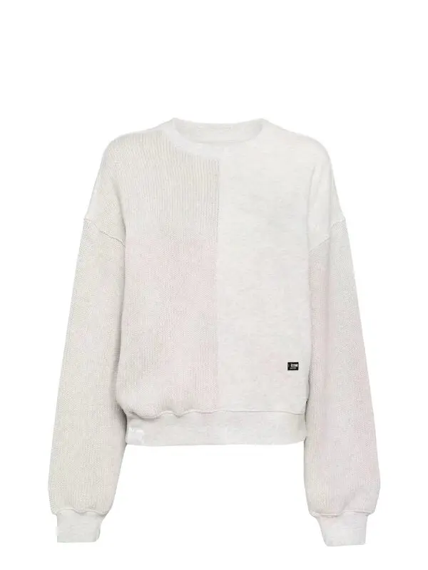 Izzue Patchwork Cotton Jersey Sweatshirt With Logo Detail - Grey