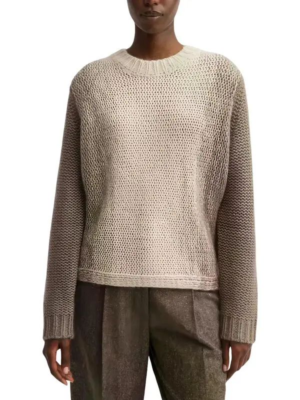 Iris Von Arnim Jubilea Degradé Plain-knit Sweater - Neutrals
