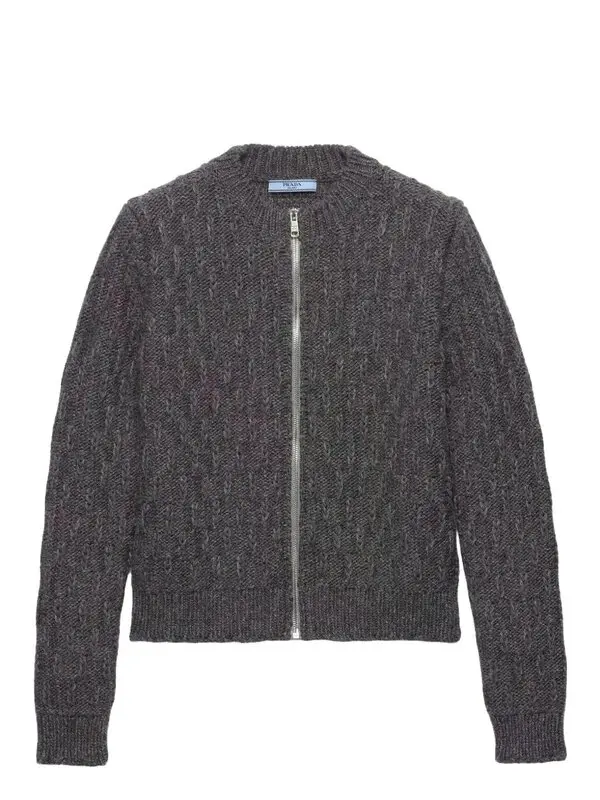 Prada Wool And Alpaca Cardigan - Grey