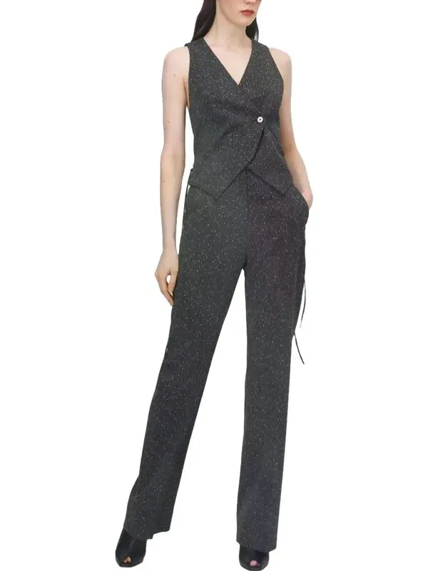Alexander McQueen Flecked-pattern Straight-leg Trousers - Grey