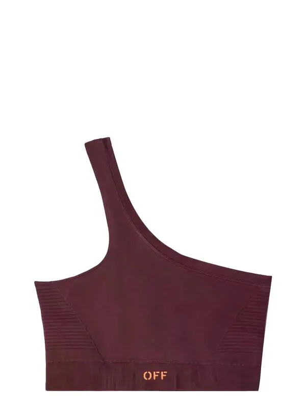 Off-White Off Stamp One-shoulder Sports Bra - Red