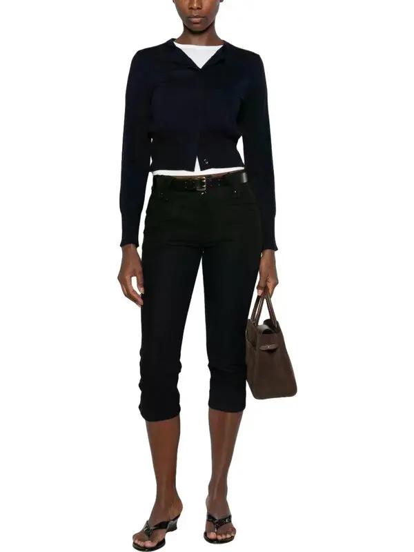 LE PETIT PULLE Button-fastening Cropped Cardigan - Blue