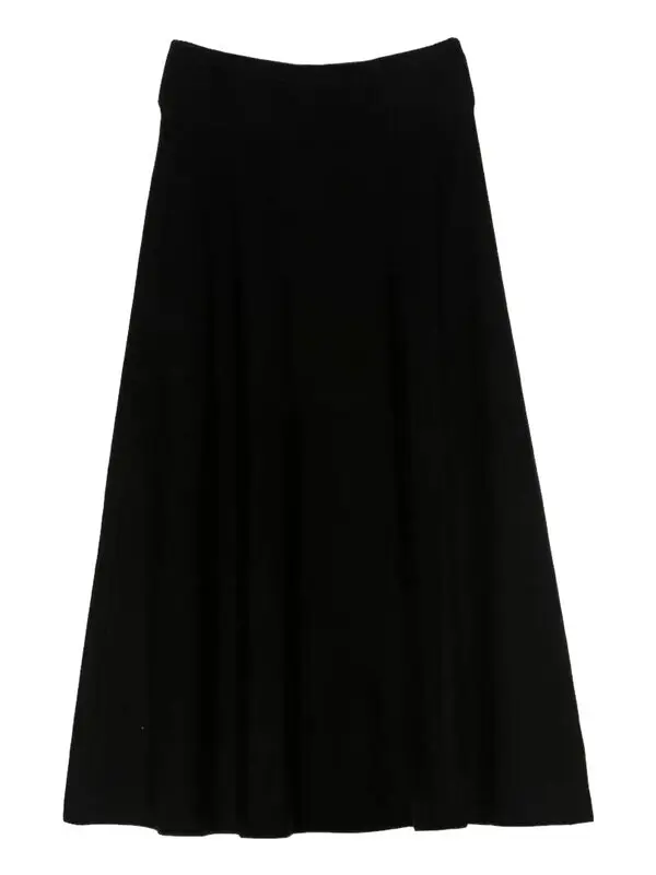 LE PETIT PULLE Ribbed-knit Midi Skirt - Black