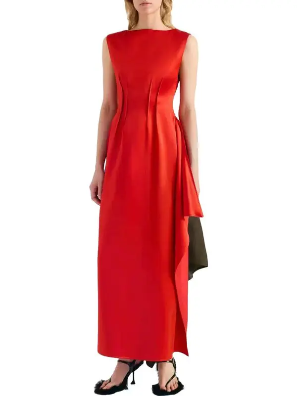 Proenza Schouler Isoria Dress In Solid Satin - Red