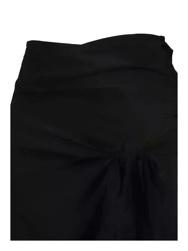 Attico Knotted Ruched Mini Skirt - Black