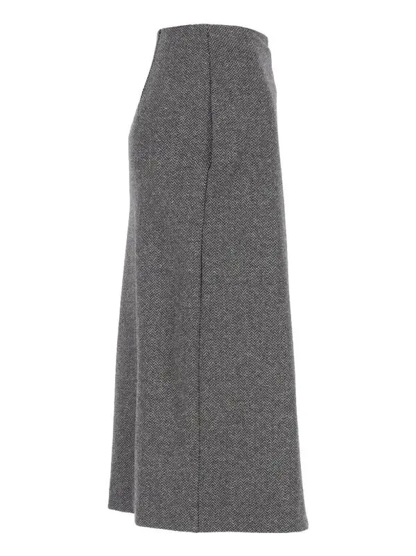 Max Mara Petali Chevron-patter Midi Skirt - Grey