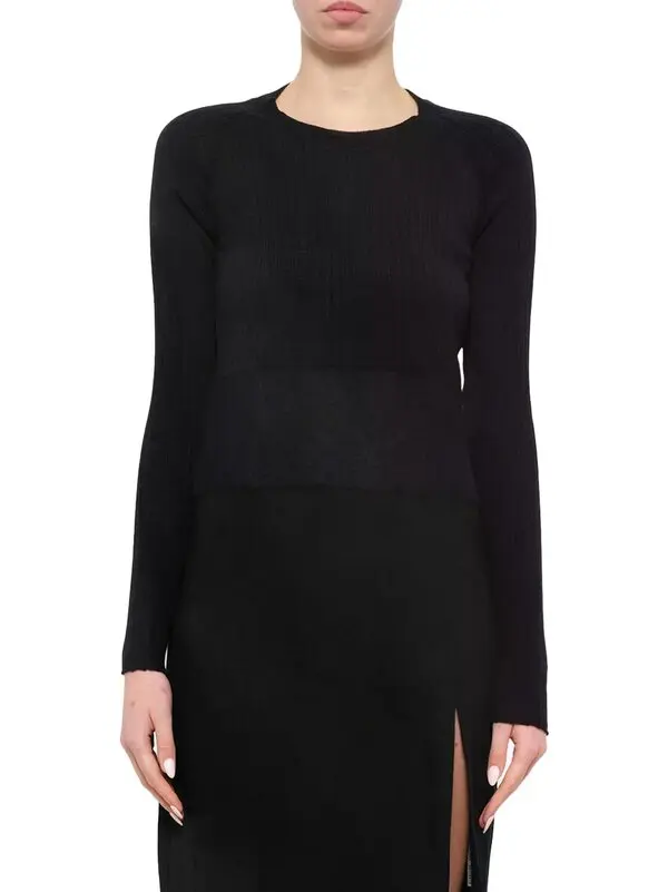 Neil Barrett Ribbed Side-slit Mini Dress - Black