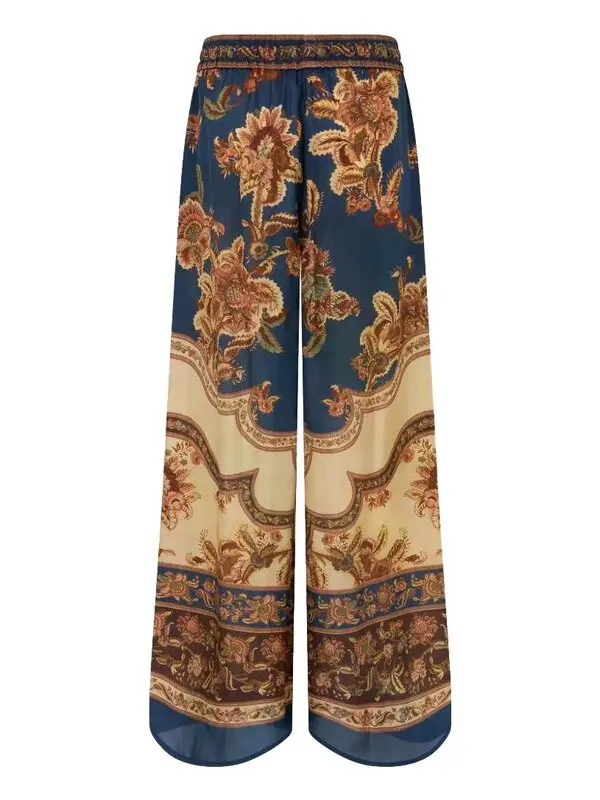 Zimmermann Aster Floral-print Trousers - Blue
