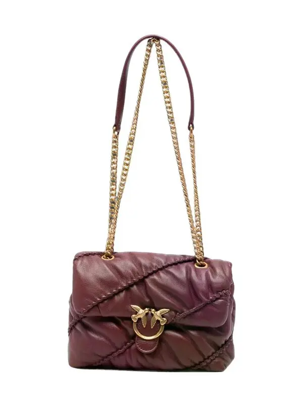 Pinko Mini Love Birds Quilted Leather Shoulder Bag - Red
