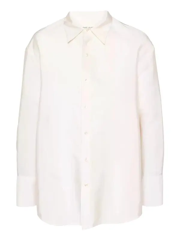 Saint Laurent Faille Button-up Shirt - Neutrals