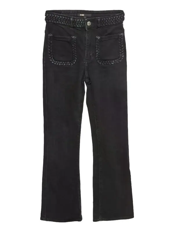 Maje Braided-detail Flared Jeans - Black